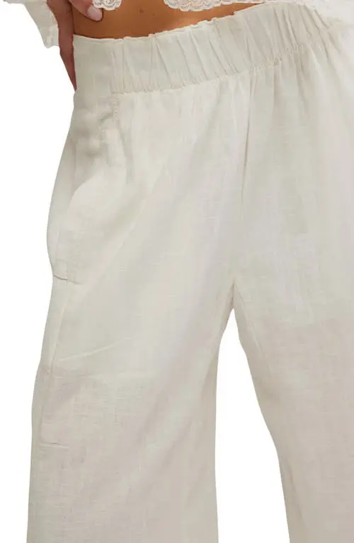 Free People Day's End Linen & Cotton Pants - Clean Ivory