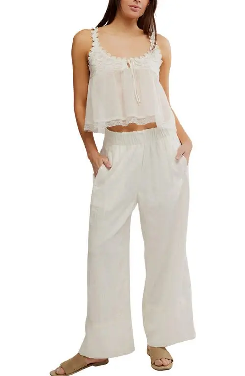 Free People Day's End Linen & Cotton Pants - Clean Ivory