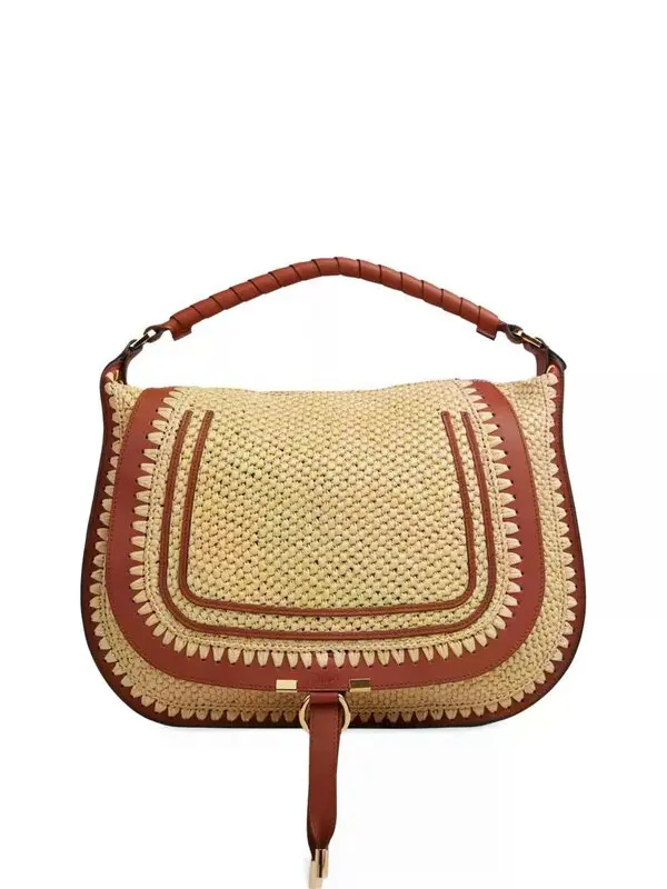Chloé Marcie Raffia-effect Shoulder Bag - Neutrals
