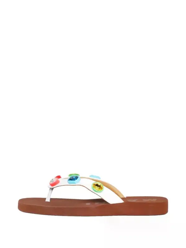 Marni Crystal-embellished Thong Sandals - White