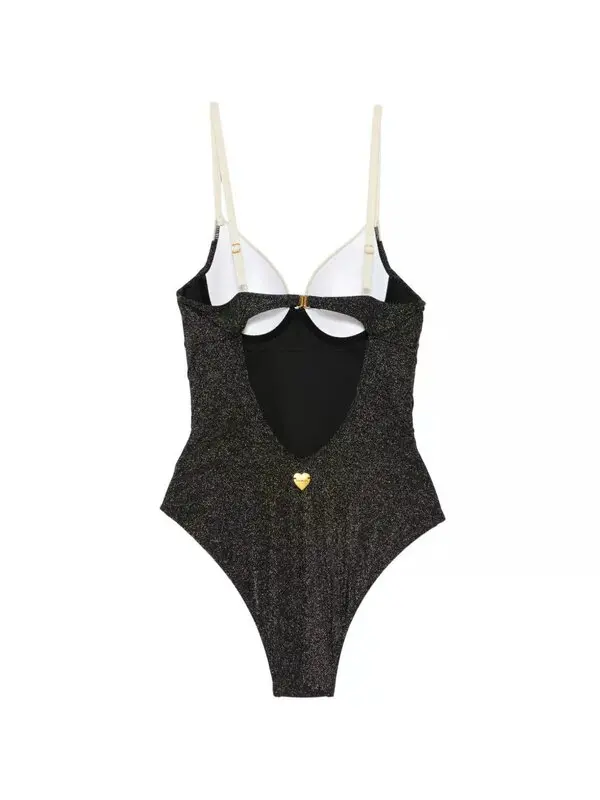 TWINSET Glitter-effect Ruched Swimsuit