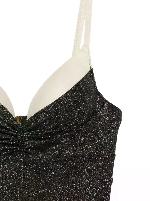 TWINSET Glitter-effect Ruched Swimsuit