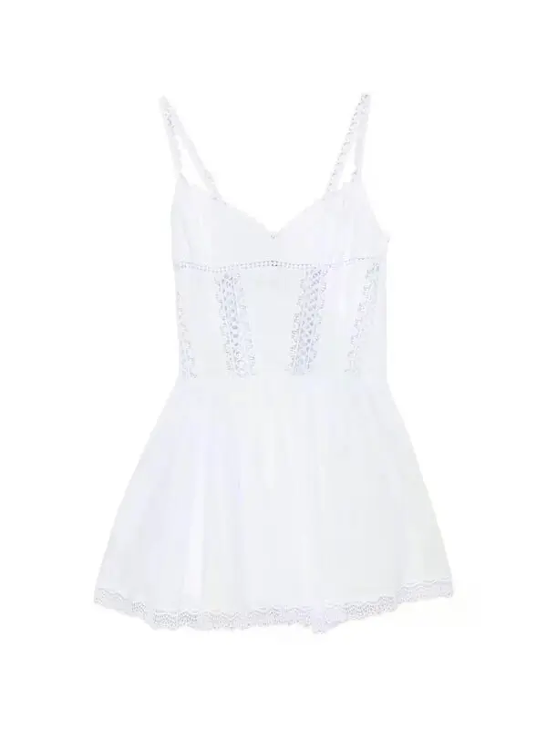 Charo Ruiz Ibiza Gardenia Guipure-lace Panelled Dress - White