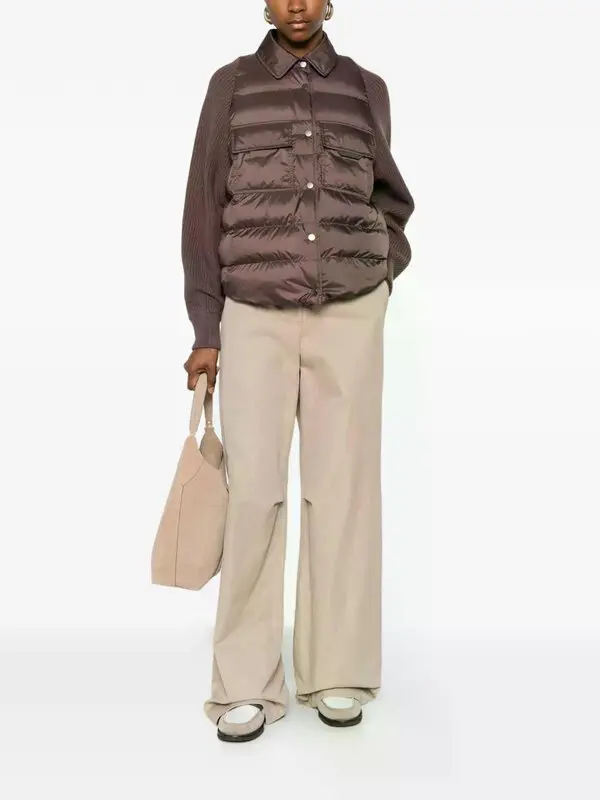Brunello Cucinelli Quilted Panel Jacket - Brown