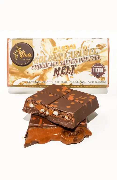 THE DODO CHOCOLATES Viral Dubai Style Chocolate Bar - Golden Caramel Pretzel Melt