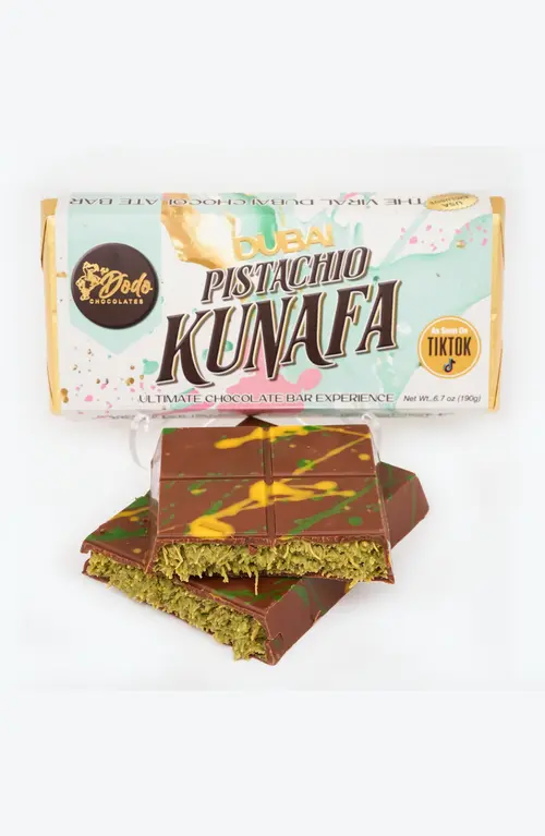 THE DODO CHOCOLATES Viral Dubai Style Chocolate Bar - Milk Chocolate Pistachio