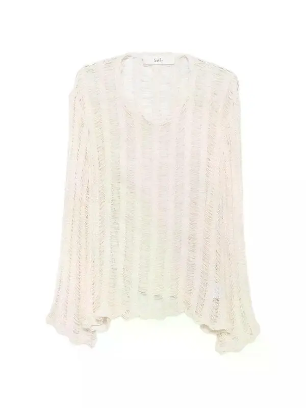 Séfr Aetas Ladder-knit Long-sleeve Sweater