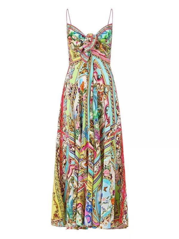 Camilla Spirit Of Santa Maria Tie-front Dress - Blue