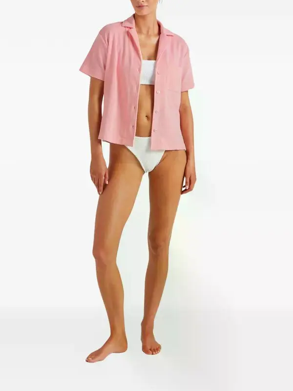 Hunza G Short-sleeve Towelling Shirt - Pink