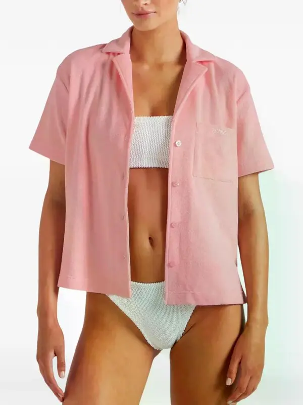 Hunza G Short-sleeve Towelling Shirt - Pink