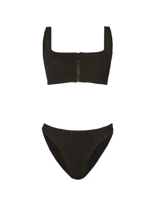 Hunza G Dallas Zip-front Bikini - Black