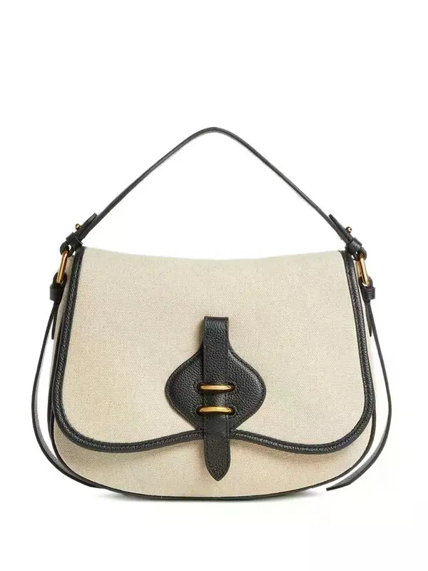 COCCINELLE Leather-trim Canvas Medium Tote Bag