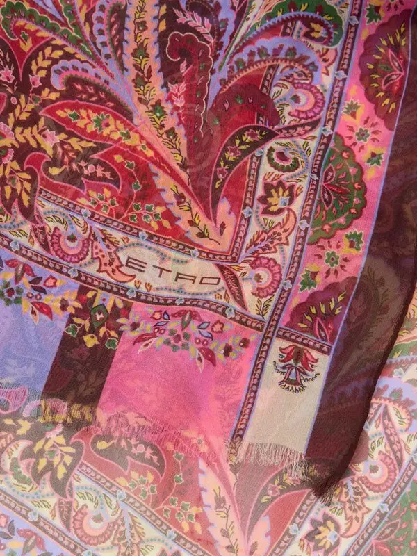 Etro Floral-motif Silk Scarf - Pink