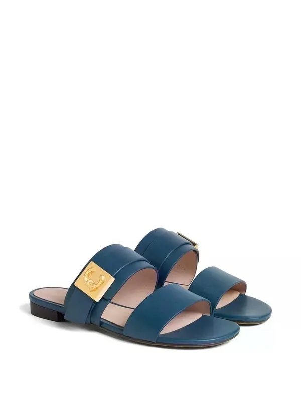 COCCINELLE C-me Lock Double-strap Sandals - Blue