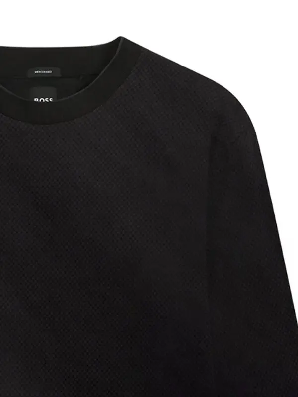 BOSS Jacquard-structure T-shirt In Mercerised Cotton