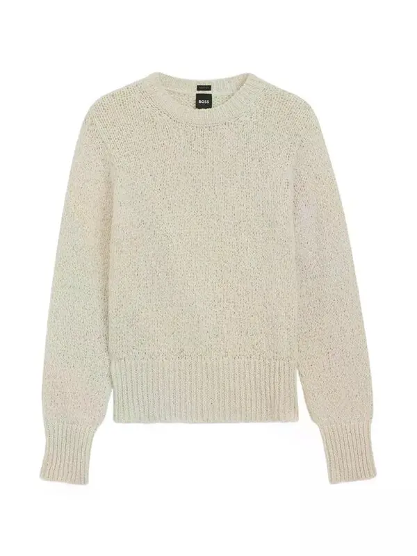 BOSS Open-knit Ribbed-trim Sweater