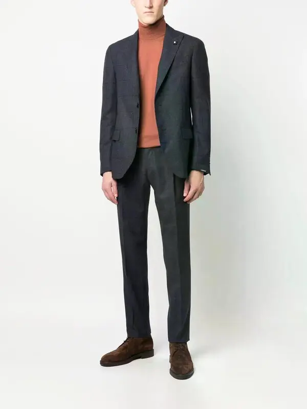 LARDINI Wool Roll Neck Sweatshirt - Red