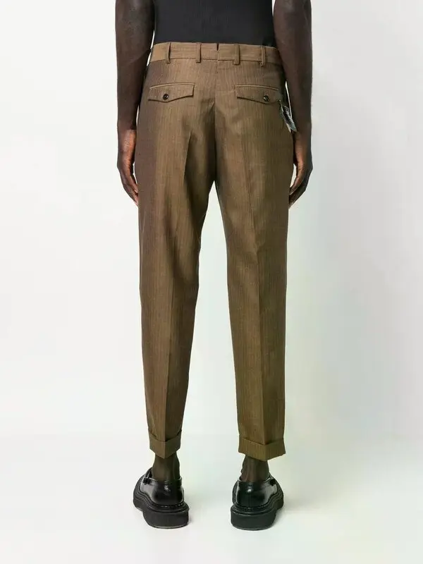 PT TORINO Cropped Tailored Trousers - Brown