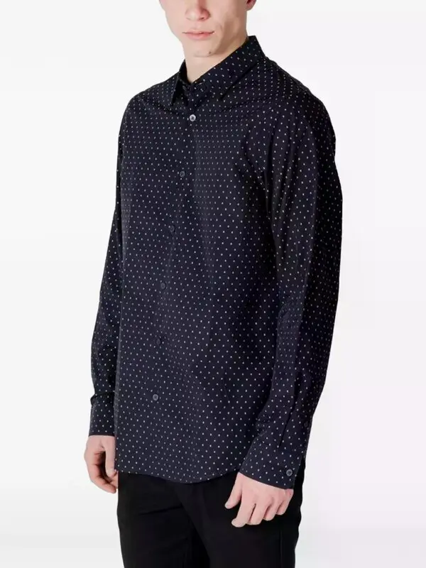 Armani Exchange Polka-dot Long-sleeve Shirt