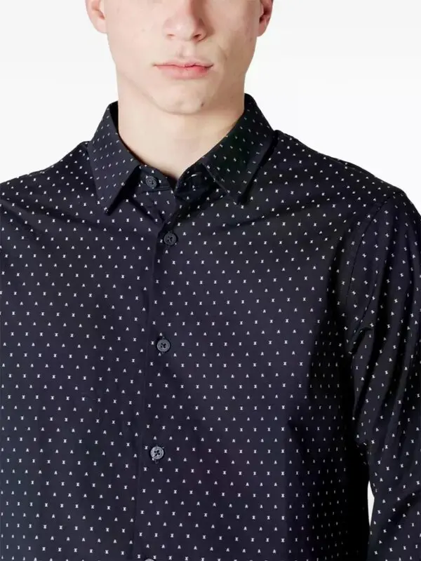 Armani Exchange Polka-dot Long-sleeve Shirt