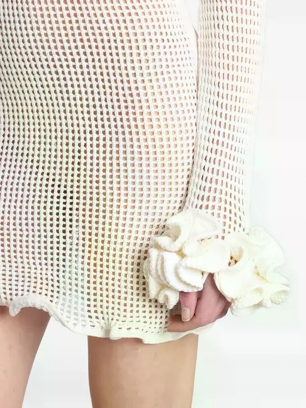 Mach & Mach Peony Open-knit Mini Dress