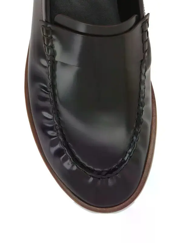 THE ROW Ruched-detail Leather Loafers