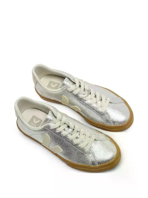 VEJA Metallic Cracked-effect Sneakers