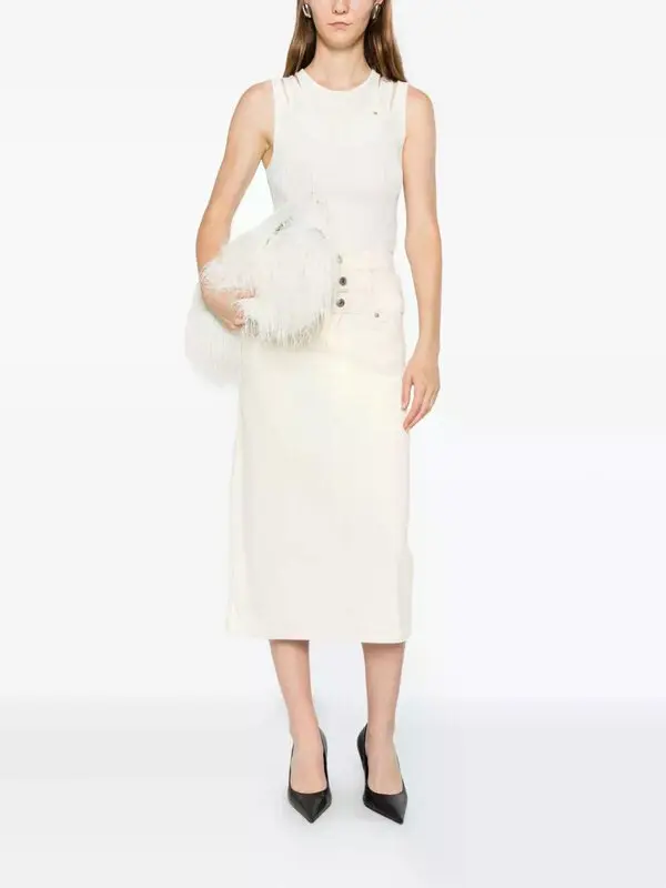 Viktor & Rolf Triple Layer Denim Midi Skirt - Neutrals