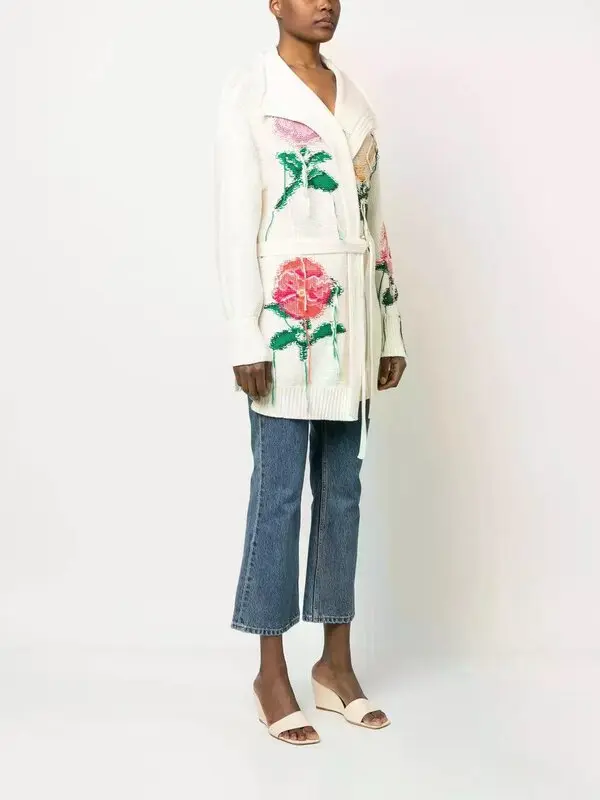 TWINSET Floral Intarsia-knit Cardigan