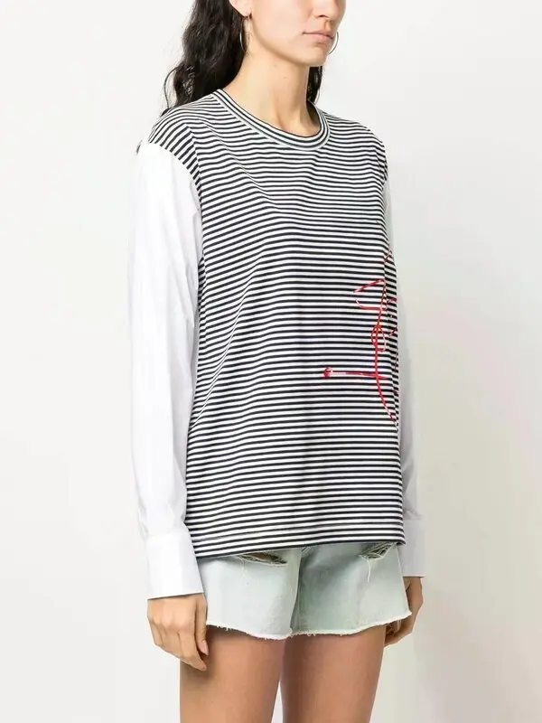 Plan C Striped Cotton-blend Sweatshirt
