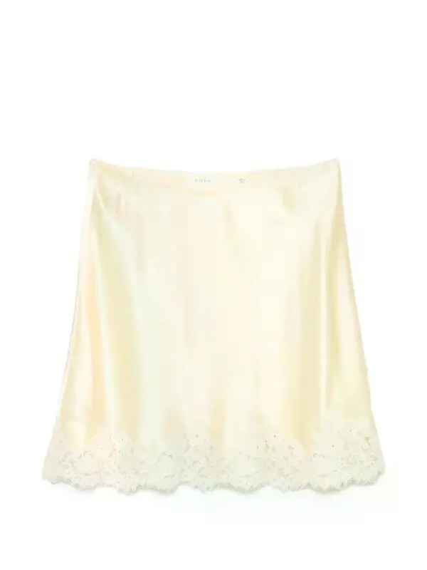DÔEN Giulietta Lace-trim Skirt - Neutrals