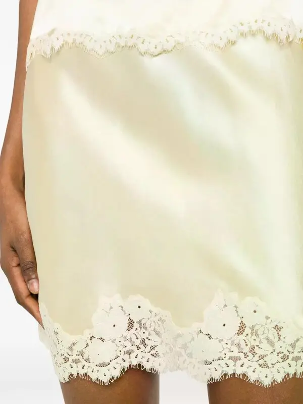 DÔEN Giulietta Lace-trim Skirt - Neutrals