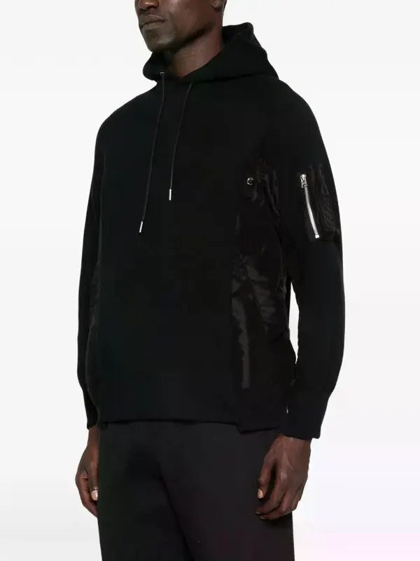 Sacai Panelled Zip-pocket Hoodie