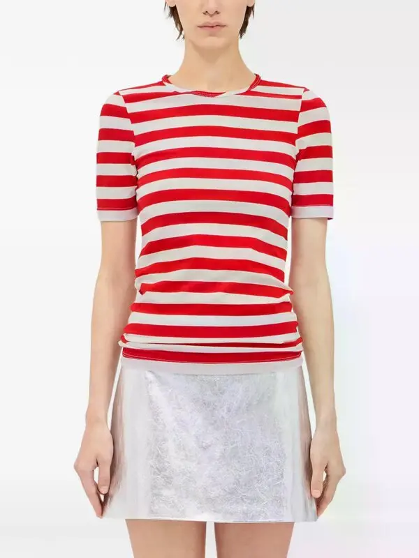 MSGM Striped Short-sleeve Top