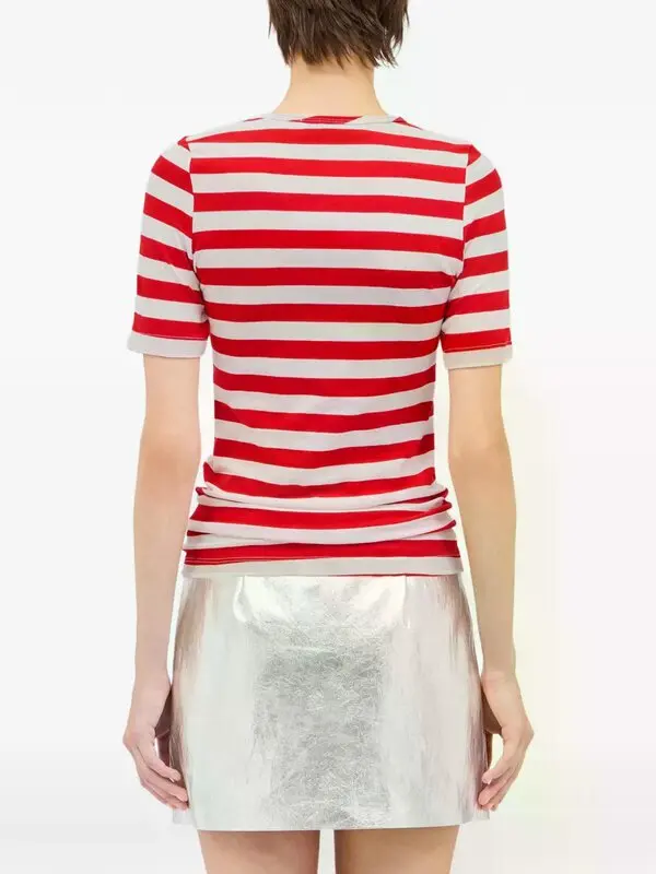 MSGM Striped Short-sleeve Top