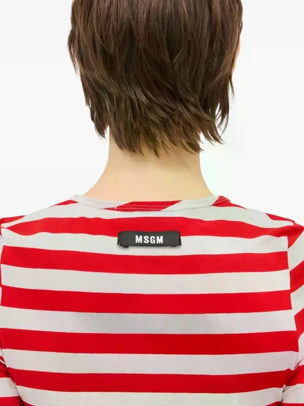 MSGM Striped Short-sleeve Top