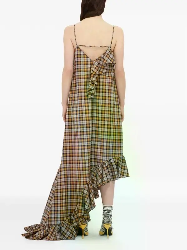 MSGM Plaid Ruffled Dress