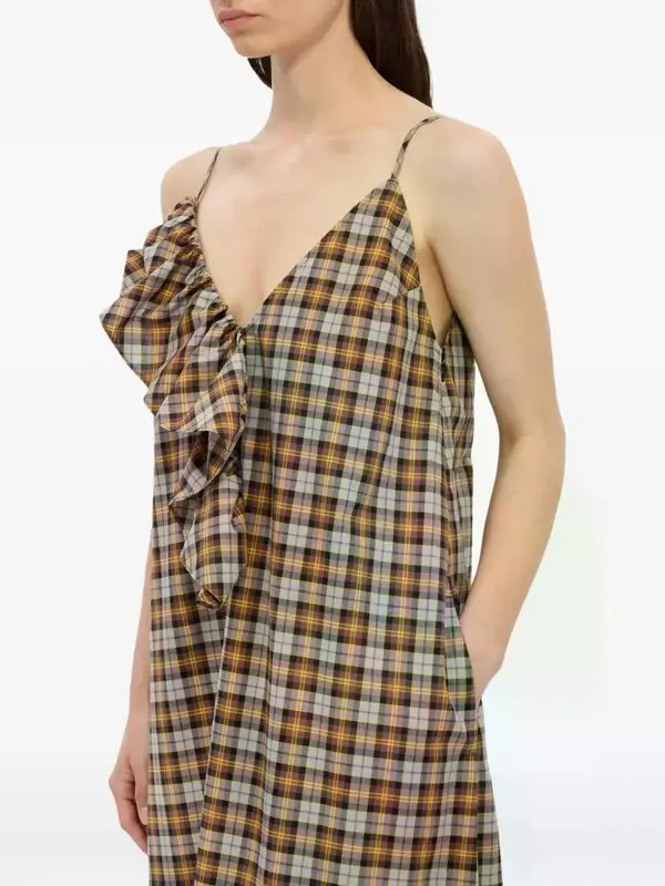 MSGM Plaid Ruffled Dress