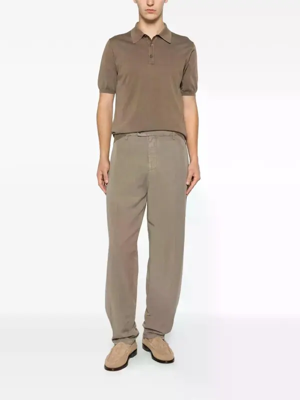 DONDUP Pressed-crease Straight-leg Trousers - Brown