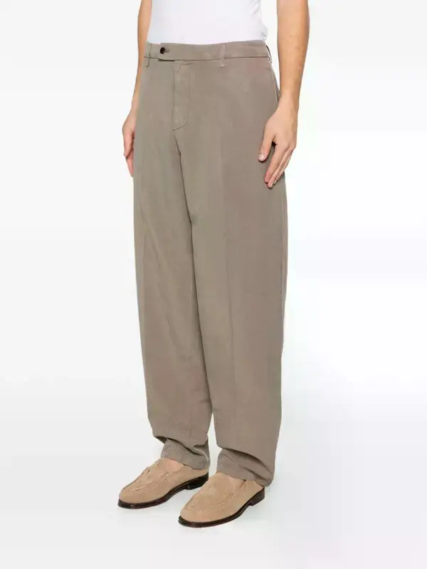 DONDUP Pressed-crease Straight-leg Trousers - Brown