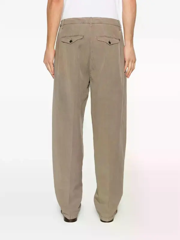DONDUP Pressed-crease Straight-leg Trousers - Brown