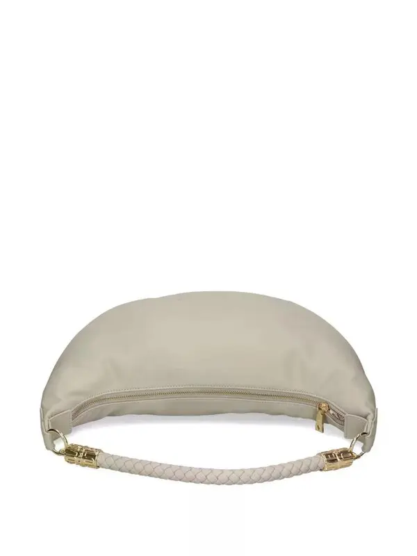 Moschino Logo-embossed Braided-handle Shoulder Bag - Neutrals