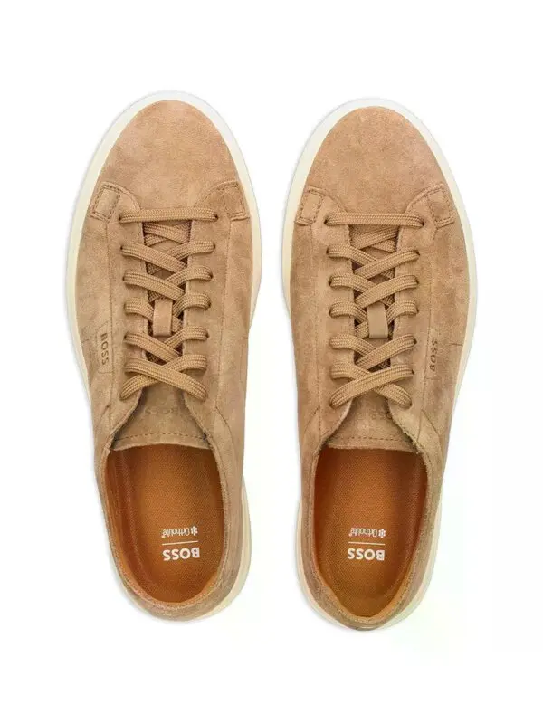 BOSS Suede Lace-up Sneakers - Neutrals