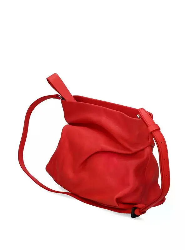 VIC MATIE Leather Ruched Shoulder Bag
