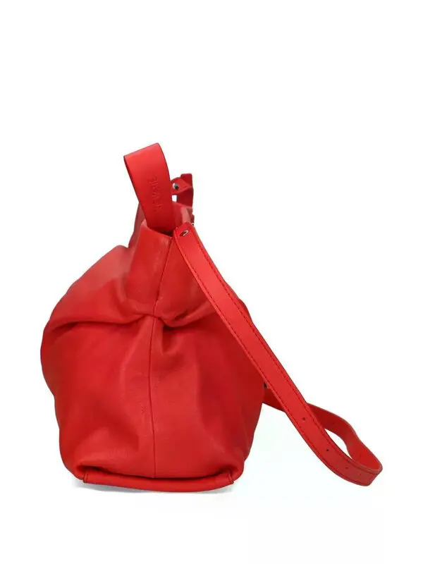 VIC MATIE Leather Ruched Shoulder Bag