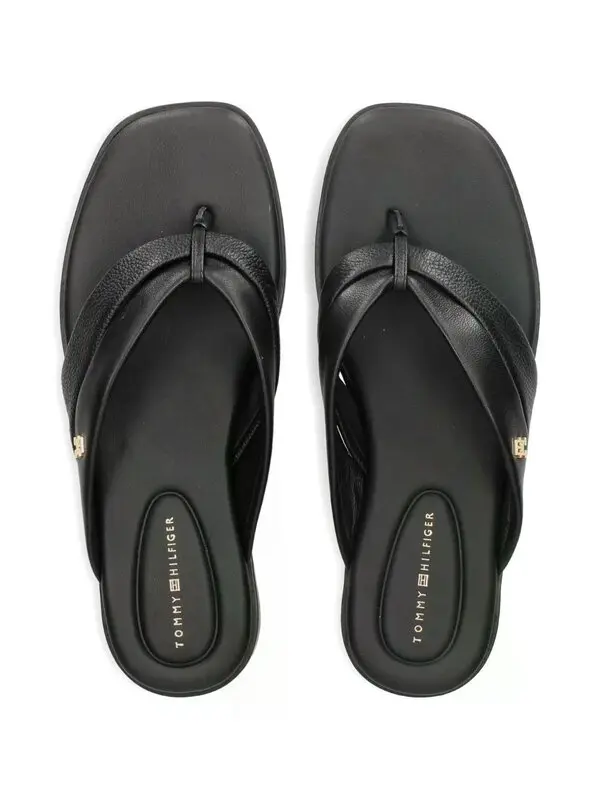 Tommy Hilfiger Monogram-plaque Leather Sandals
