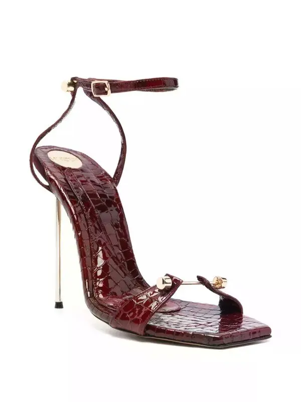 HARDOT Croc-effect Stiletto Sandals