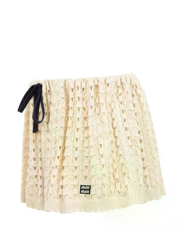 Miu Miu Crochet-knit Mini Skirt