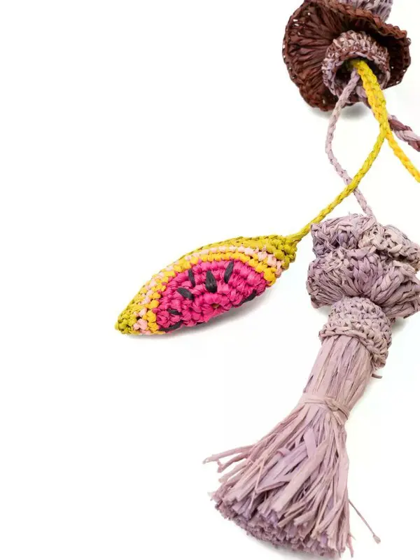 JAMIN PUECH Raffia Tassel Bag Charm