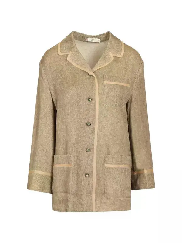 HUI HUI Margherita Contrast-trim Shirt